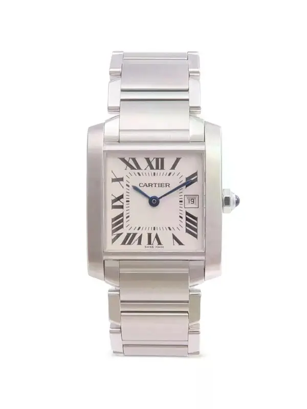 CARTIER Tank Française Stainless Steel Quartz Watch - White
