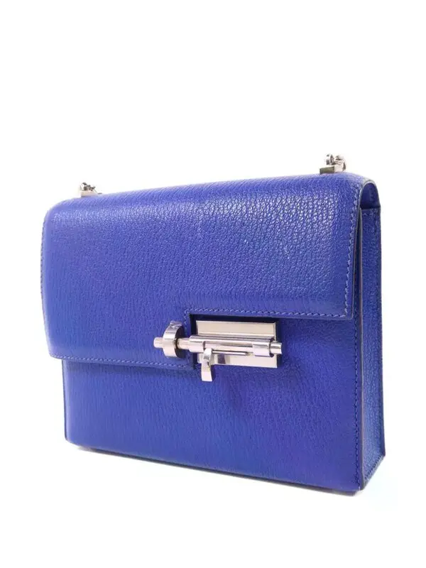 Hermès Verrou Chèvre-leather Chain Crossbody Bag - Blue
