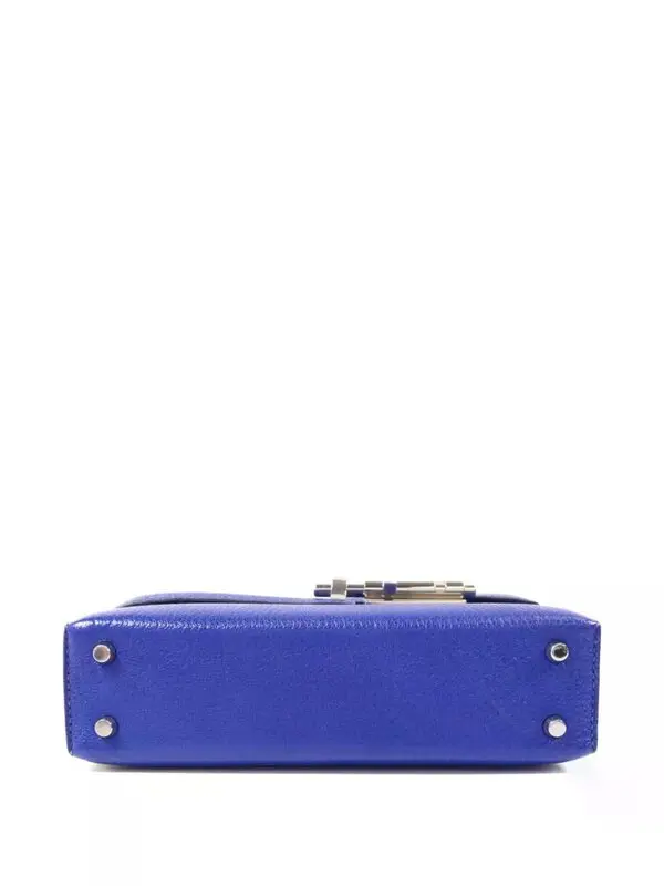 Hermès Verrou Chèvre-leather Chain Crossbody Bag - Blue