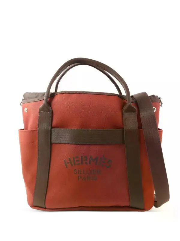 Hermès Grooming Canvas Tote Bag - Red