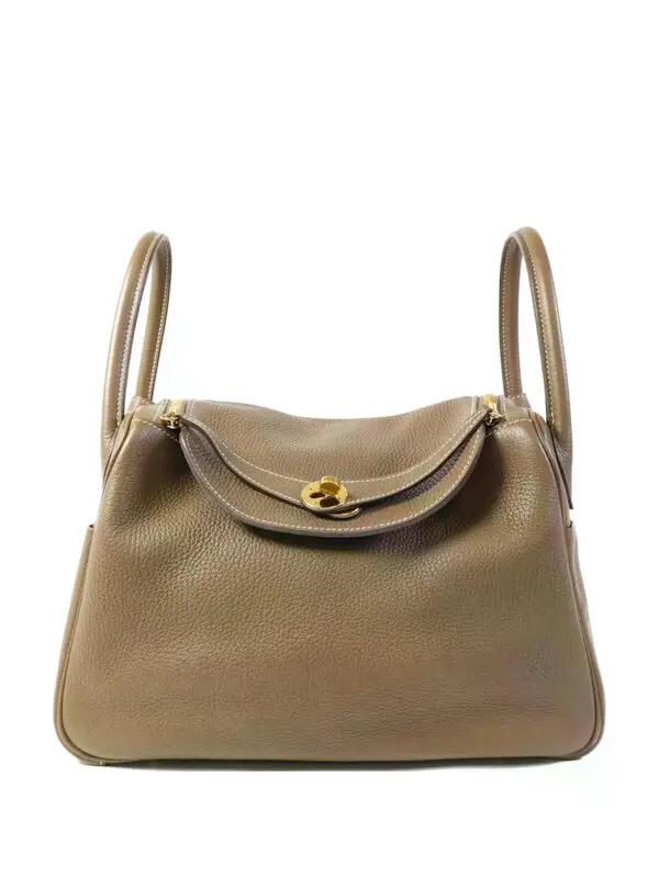 Hermès Lindy 30 Clemence Leather Tote Bag - Brown