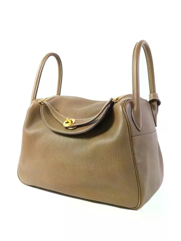 Hermès Lindy 30 Clemence Leather Tote Bag - Brown