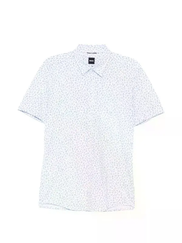 BOSS Floral-print Short-sleeve Shirt - White