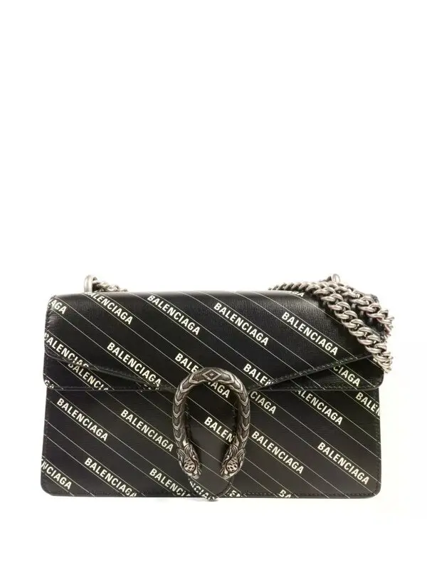 Gucci X Balenciaga Dionysus Leather Shoulder Bag - Black