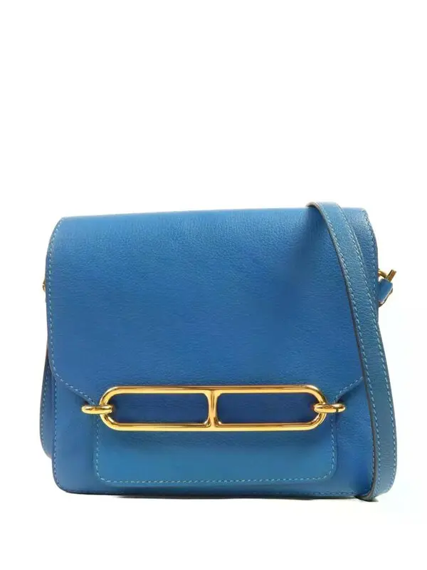 Hermès Mini Roulis Evercolor-leather Crossbody Bag - Blue