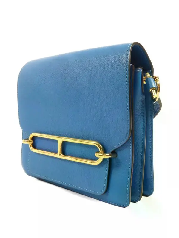 Hermès Mini Roulis Evercolor-leather Crossbody Bag - Blue