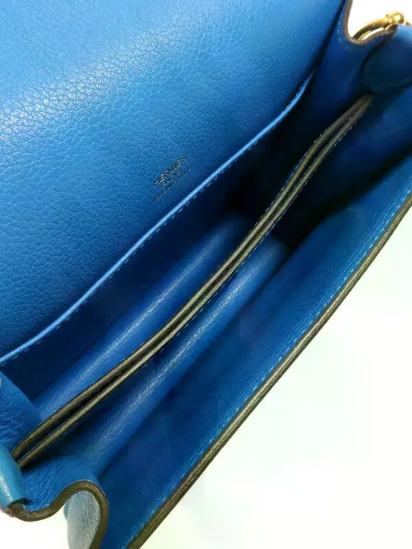 Hermès Mini Roulis Evercolor-leather Crossbody Bag - Blue