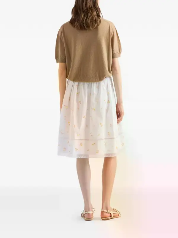 Prada Light Cashmere Short Sleeve Sweater - Neutrals