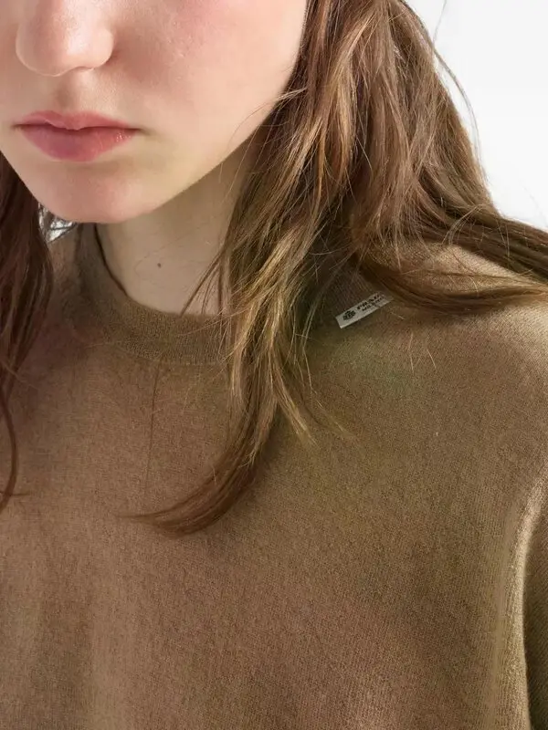 Prada Light Cashmere Short Sleeve Sweater - Neutrals