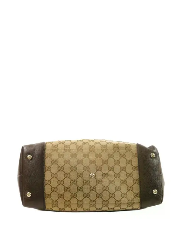Gucci Gg Monogram Horsebit Tote - Neutrals