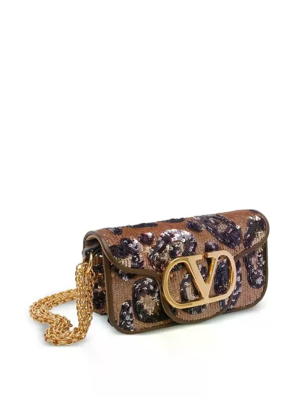 Valentino Garavani Vlogo Signature Embellished Shoulder Bag - Neutrals