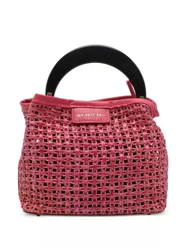 MY BEST BAG FIRENZE Woven Leather-trimmed Tote Bag - Pink