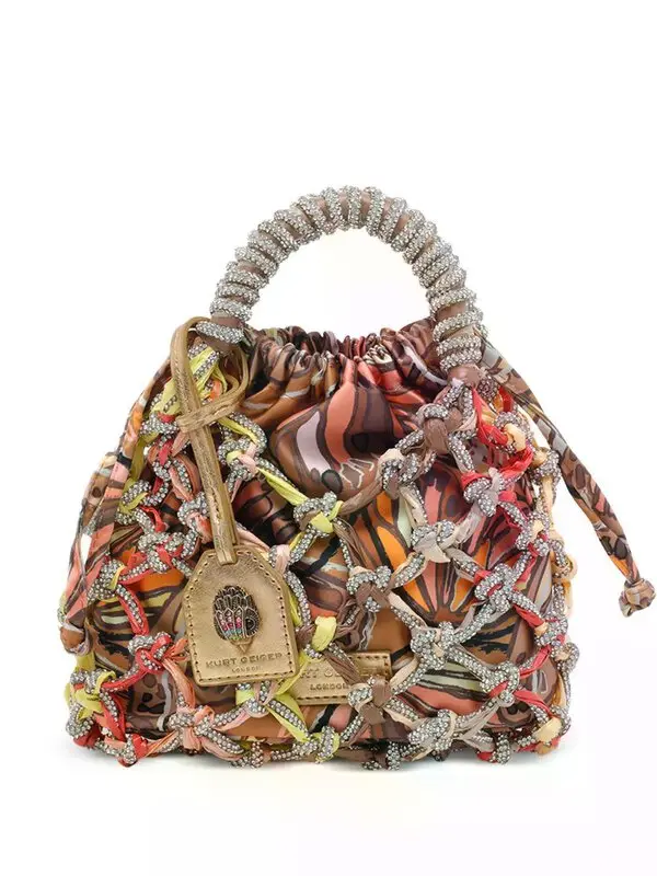 Kurt Geiger Embellished Net Effect Bucket Bag