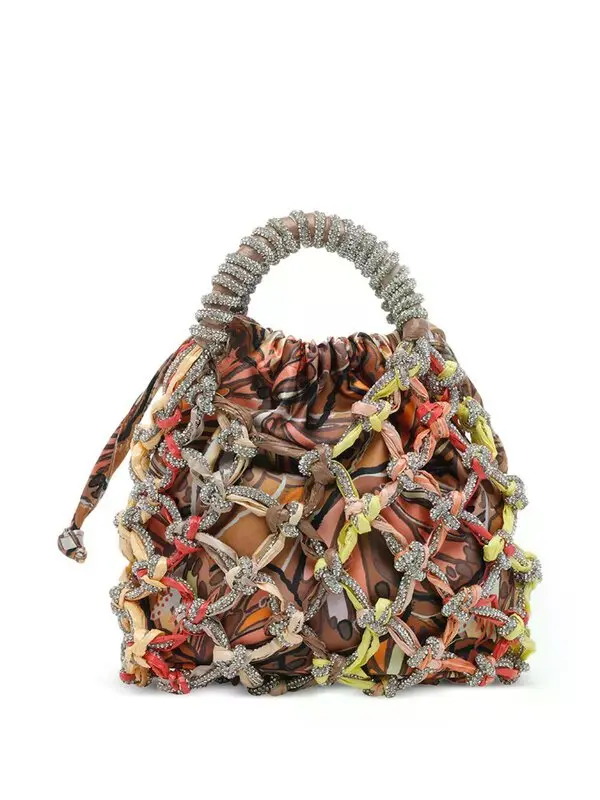 Kurt Geiger Embellished Net Effect Bucket Bag