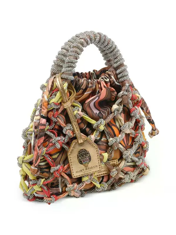 Kurt Geiger Embellished Net Effect Bucket Bag