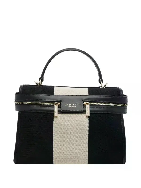 MY BEST BAG FIRENZE Striped Shoulder Bag - Black
