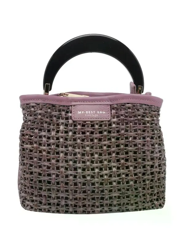 MY BEST BAG FIRENZE Woven Leather-trim Clutch Bag - Purple