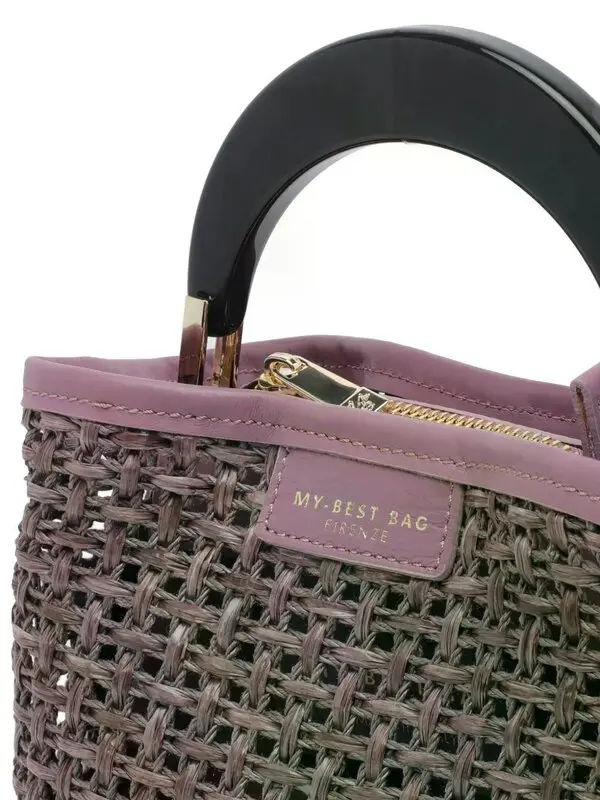 MY BEST BAG FIRENZE Woven Leather-trim Clutch Bag