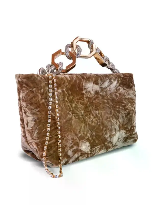 GEDEBE Crystal Embellished Chain Handle Tote Bag