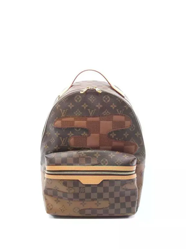 LOUIS VUITTON Monogram & Checked Pattern Backpack - Brown