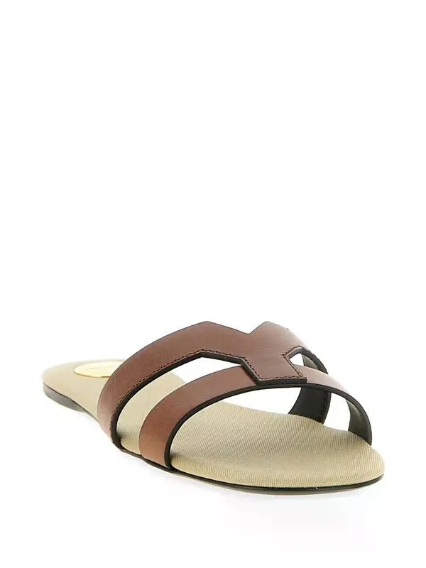Saint Laurent Mabrouka Flat Sandals - Brown