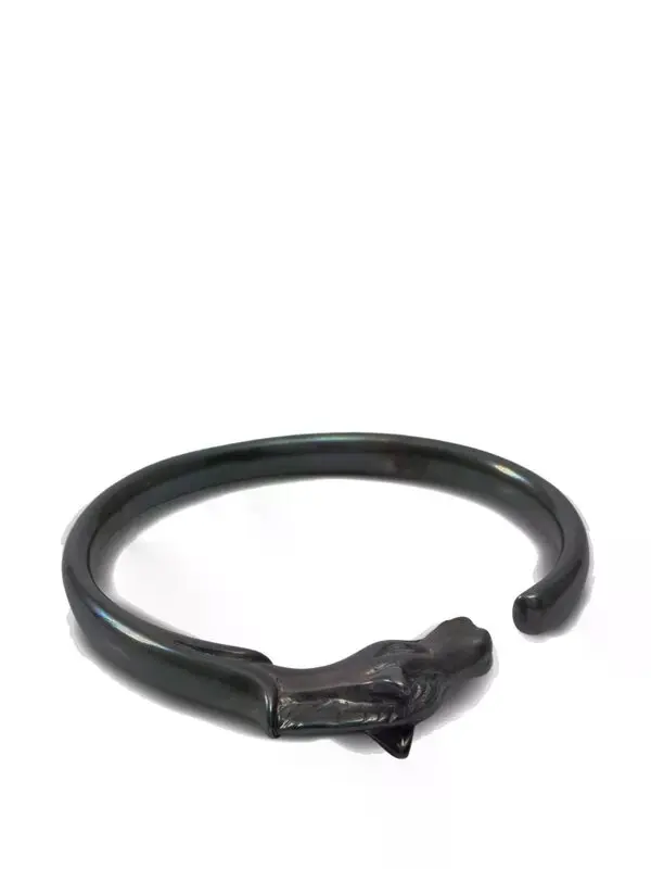 Hermès Silver-tone Horse Head Bangle - Grey