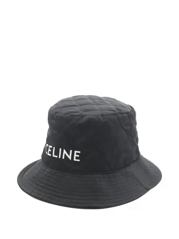Celine Quilted Bucket Hat - Black