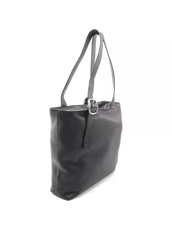 Loewe Loop Buckled Leather Shoulder Bag - Black