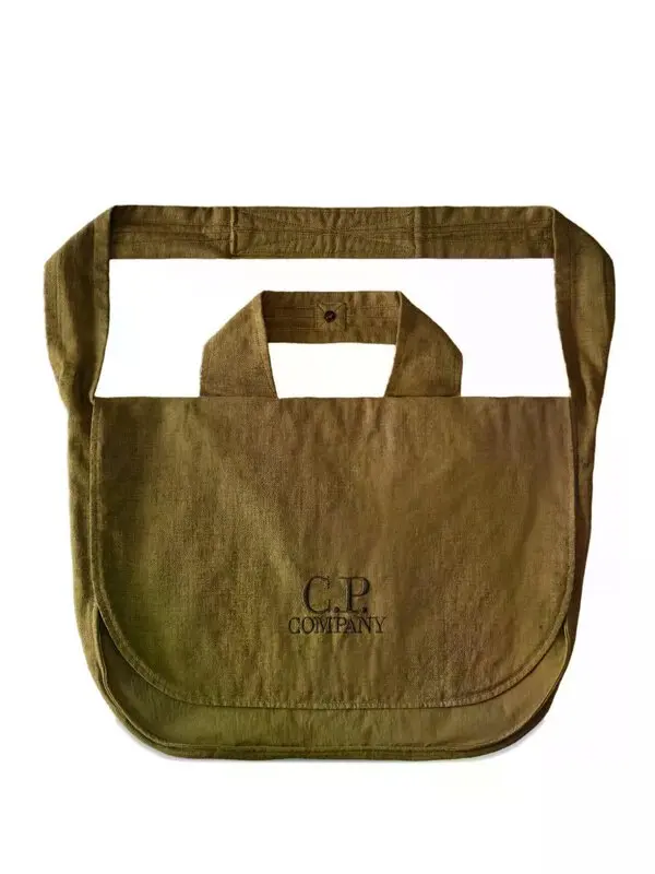 C.P. COMPANY Logo-embroidered Flap-top Messenger Bag - Green