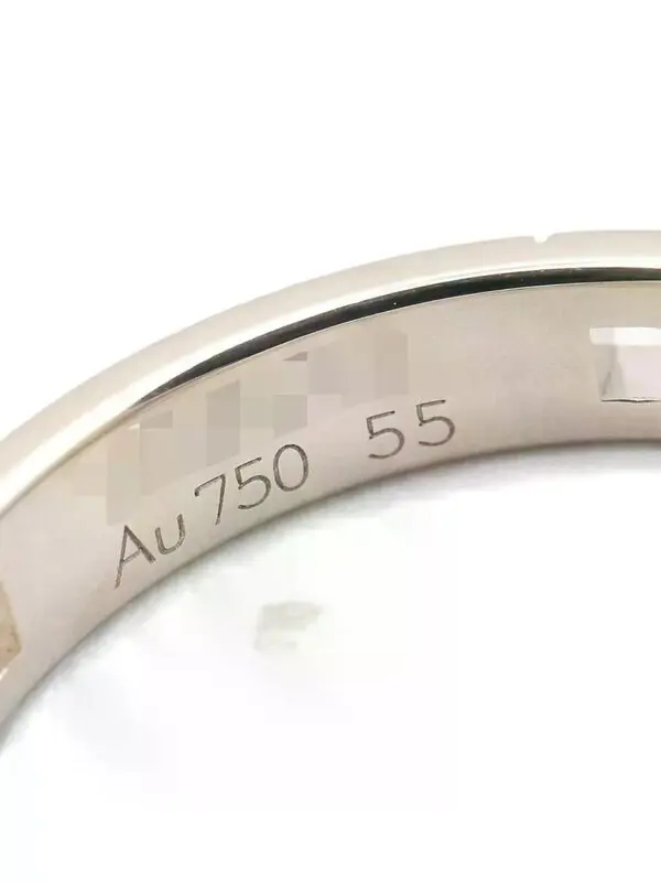 Hermès 18kt White Gold Hercules Engraved Logo Ring