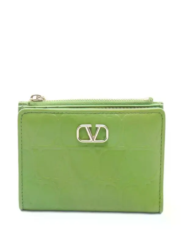 Valentino Garavani 2010s Toile Iconograph Bi-fold Wallet - Green