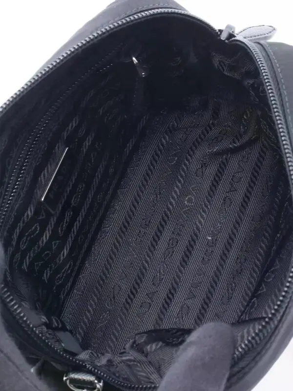 Prada Re-nylon Logo Plaque Pouch - Black