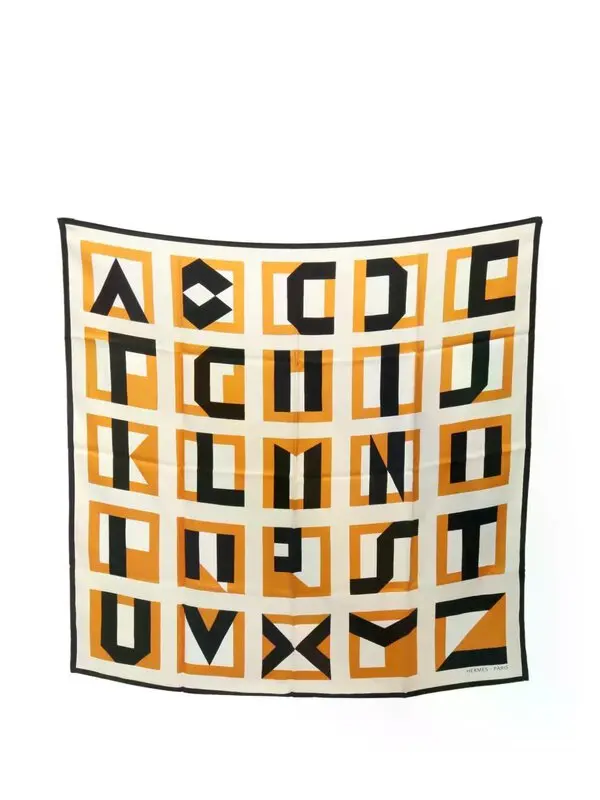 Hermès 2000s Lettres Au Carré Scarf - Neutrals