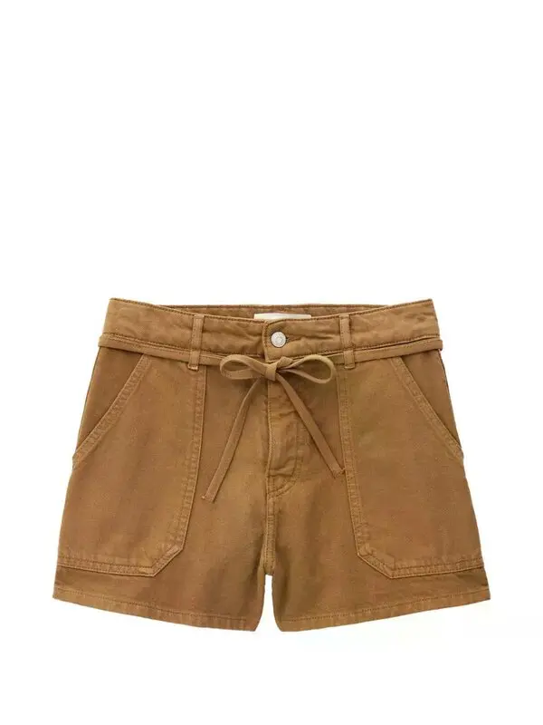 Ba&sh Catia Tie-waist Patch-pocket Shorts - Neutrals
