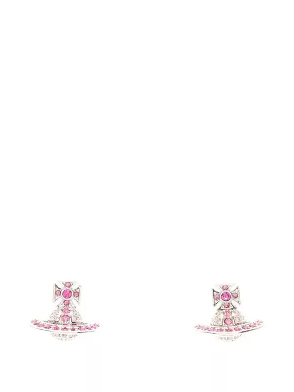 VIVIENNE WESTWOOD Orb Motif Rhinestone Stud Earrings - Silver