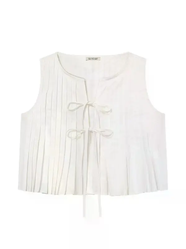 SOSUE Cleo Pleated Tie-fastening Blouse