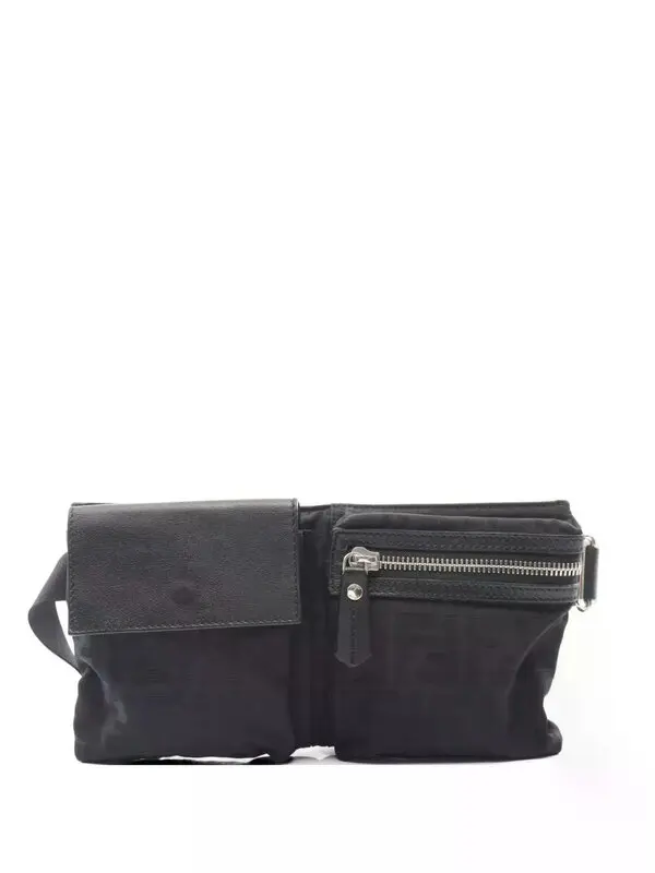 Fendi Zucca Monogram Canvas Belt Bag - Black