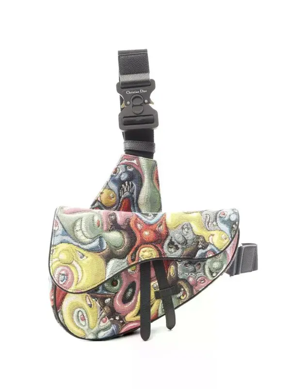 Dior Saddle Kenny Scharf Belt Bag - Yellow