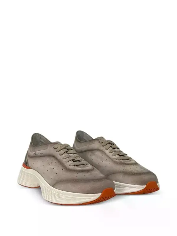 Santoni Perforated Lace-up Sneakers - Neutrals
