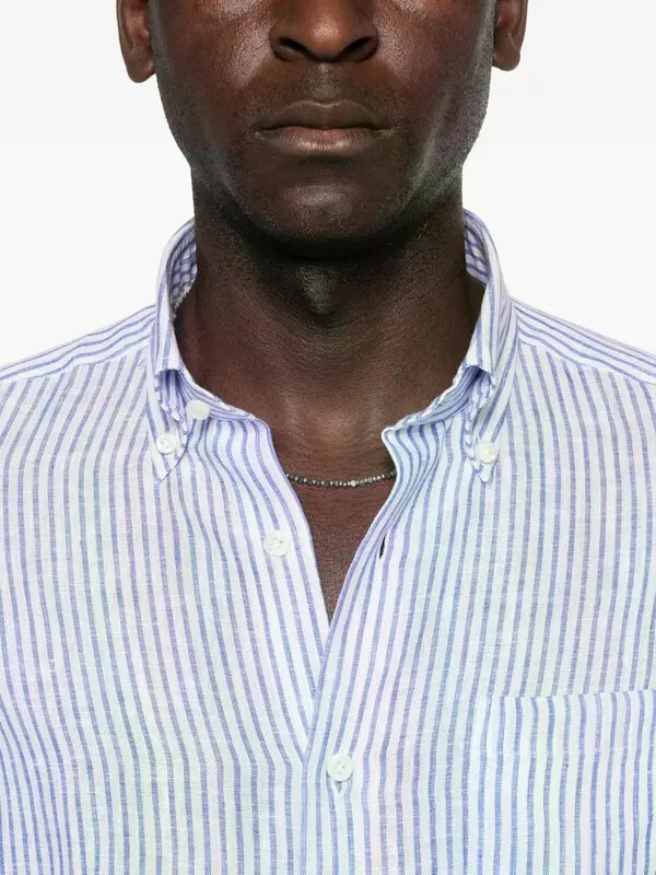 TRUZZI Striped Buttoned Shirt - White