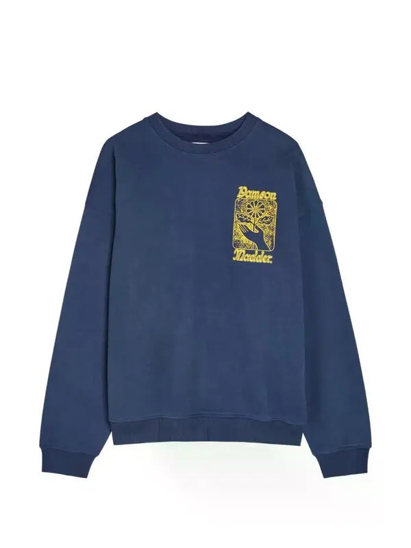 DAMSON MADDER Graphic Print Crew Neck Sweater
