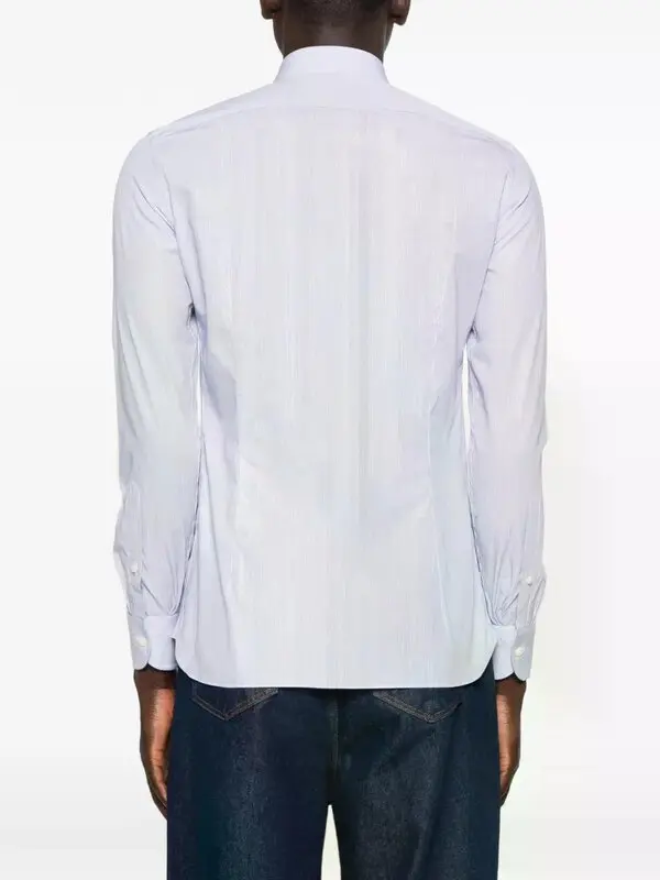 TRUZZI Pinstripe-pattern Chest-pocket Shirt