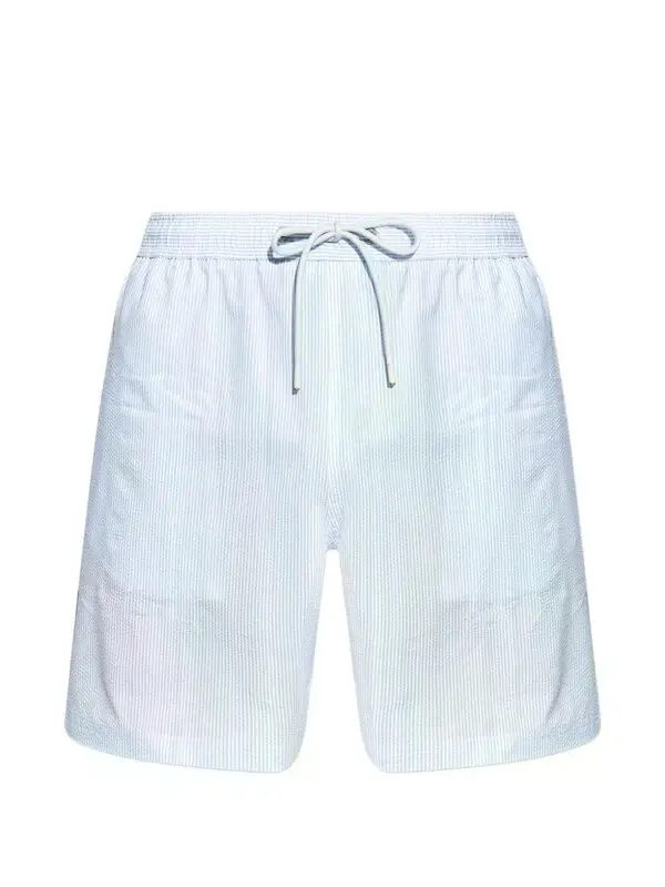 Paul & Shark Striped Seersucker Swim Shorts - Blue