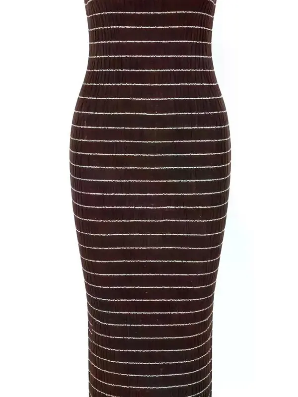 Elisabetta Franchi Stripe Pattern Chain-strap Maxi Dress