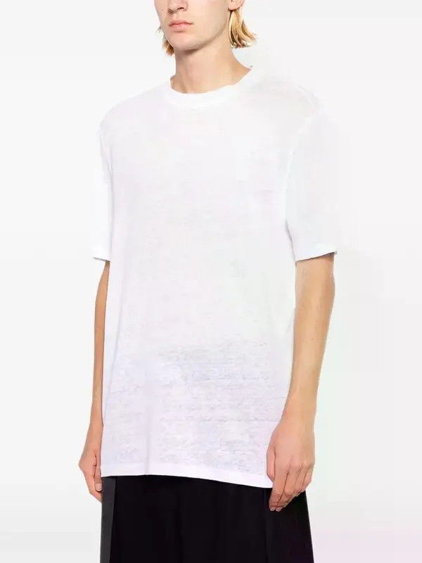 LES HOMMES Linen T-shirt - White