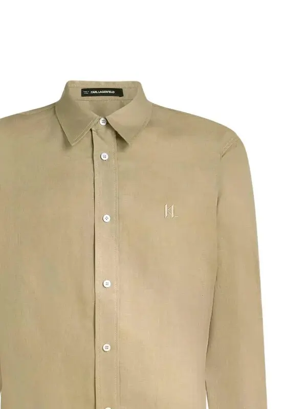 Karl Lagerfeld Embroidered-logo Shirt - Neutrals