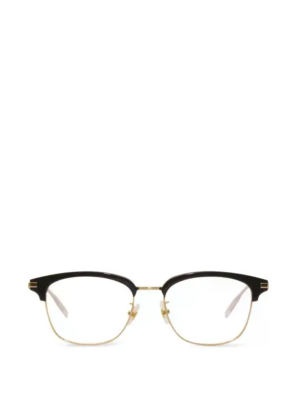 Montblanc Square-frame Browline Glasses - Black