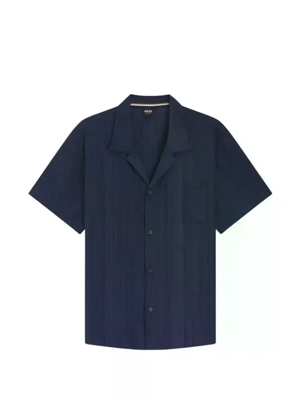 BOSS Regular-fit Shirt In Seersucker Fabric - Blue