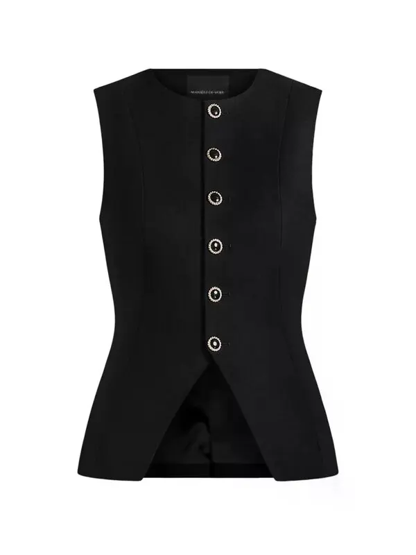 Manière De Voir Maniere De Voir Maisie Tailored Crew Neck Cinch Waistcoat - Black