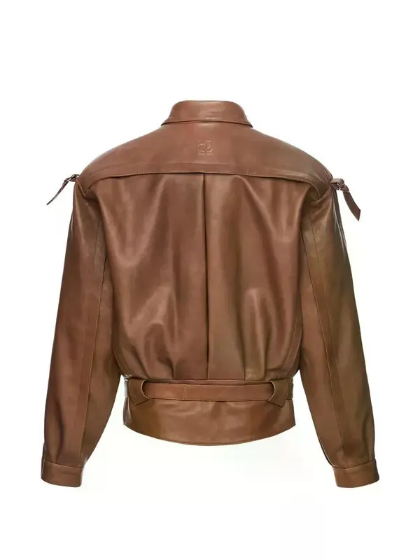 Magda Butrym Belted Leather Jacket - Brown